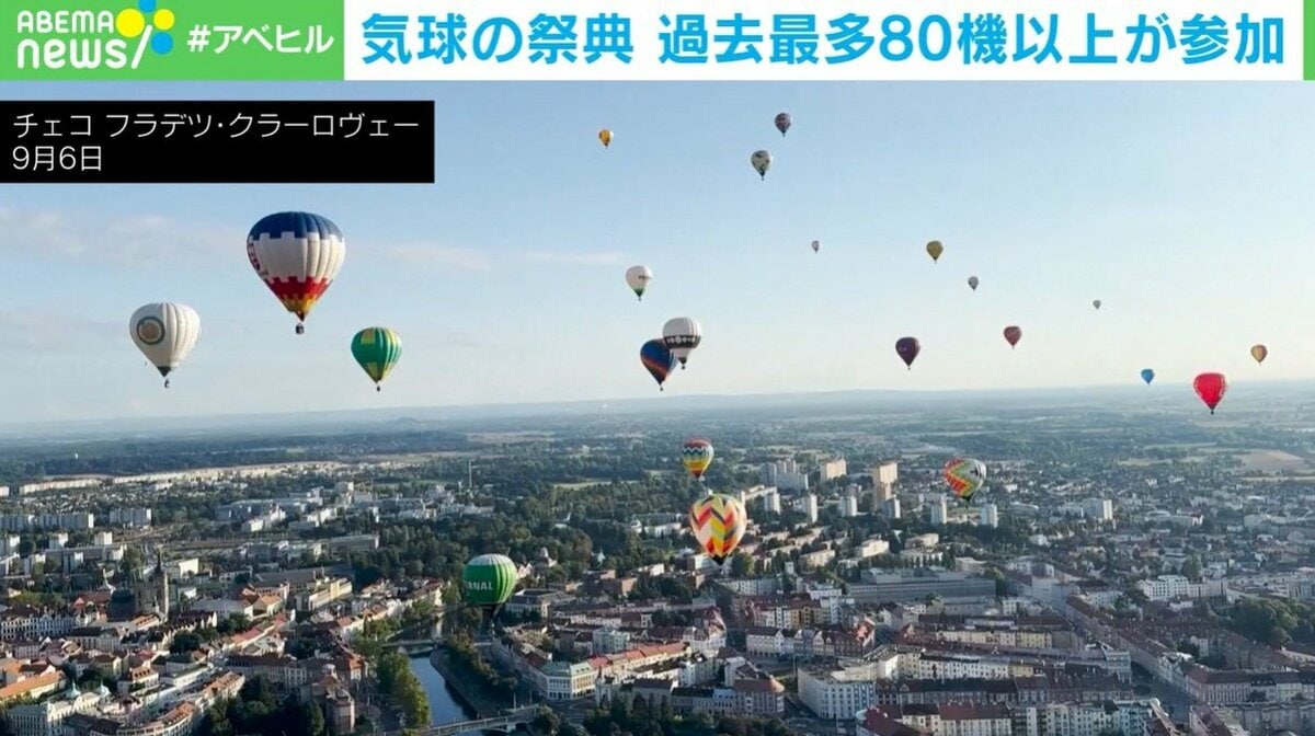 チェコの“空”がまるでメルヘンの世界に… 過去最大80機以上の気球が集結し町の800周年を祝福 | 国際 | ABEMA TIMES | アベマタイムズ