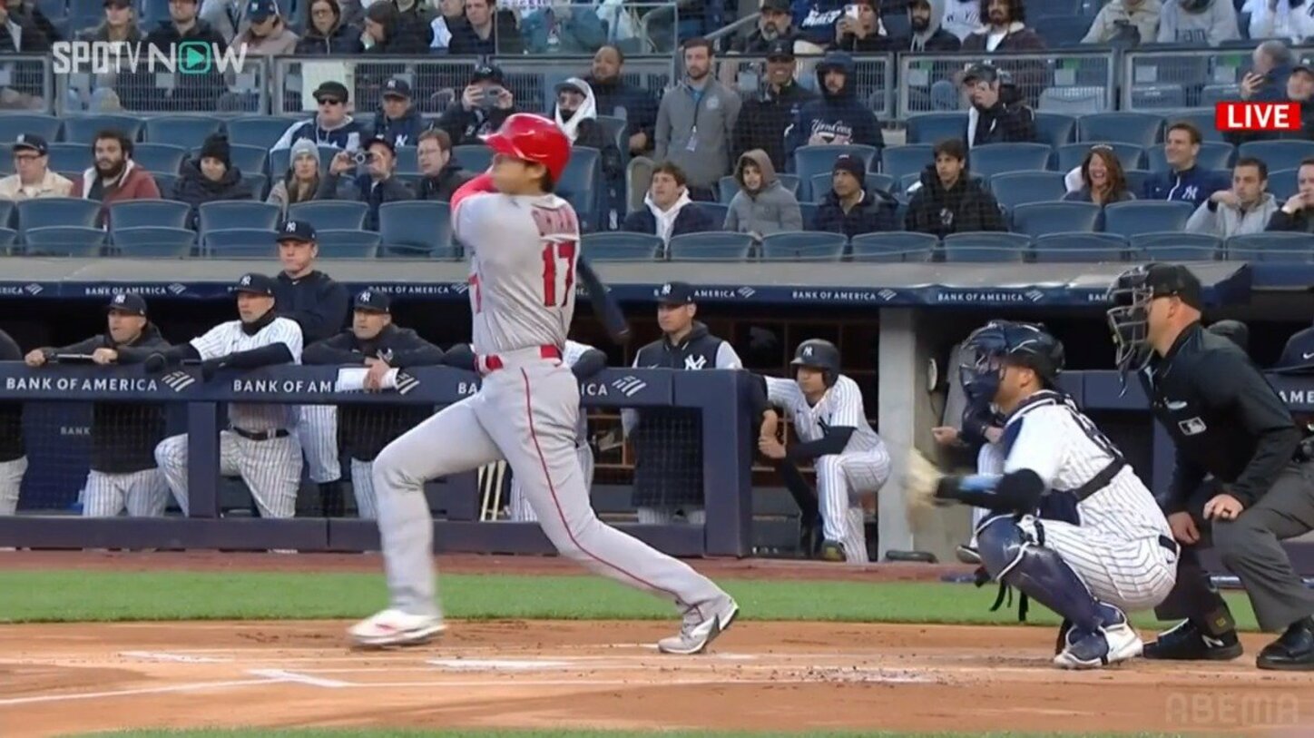 大谷翔平、「軽く振って」驚速アーチ！ 打球速度187.8キロは今季自己最速、MLB全体でも2位の弾丸ライナーだった | 野球 | ABEMA TIMES | アベマタイムズ