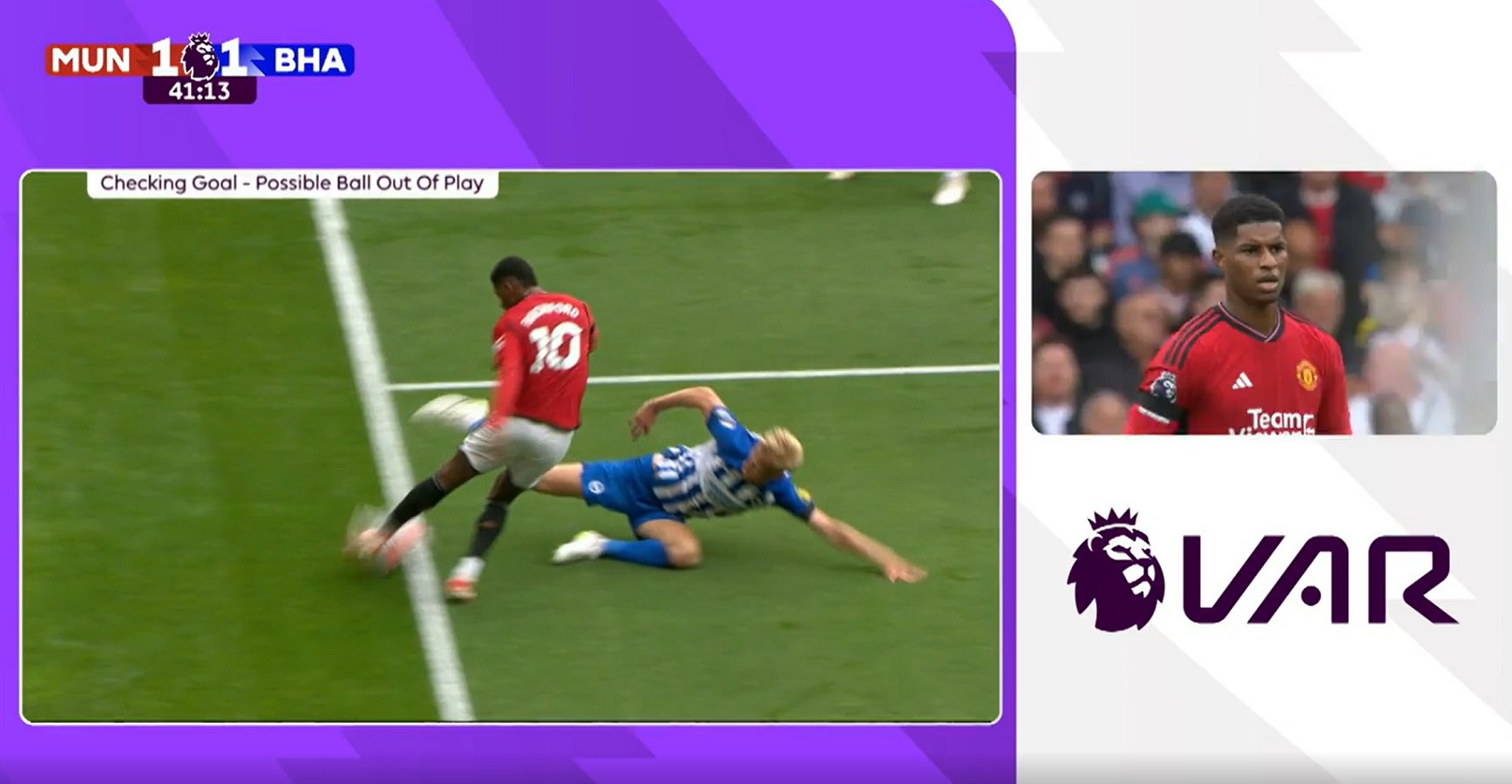 「出てる」vs「出てない」“三笘の1ミリ”事案発生にファンが大論争 VARに泣いたマンU、“120億円”の初ゴールが幻になった問題のシーン | サッカー | ABEMA TIMES | アベマタイムズ