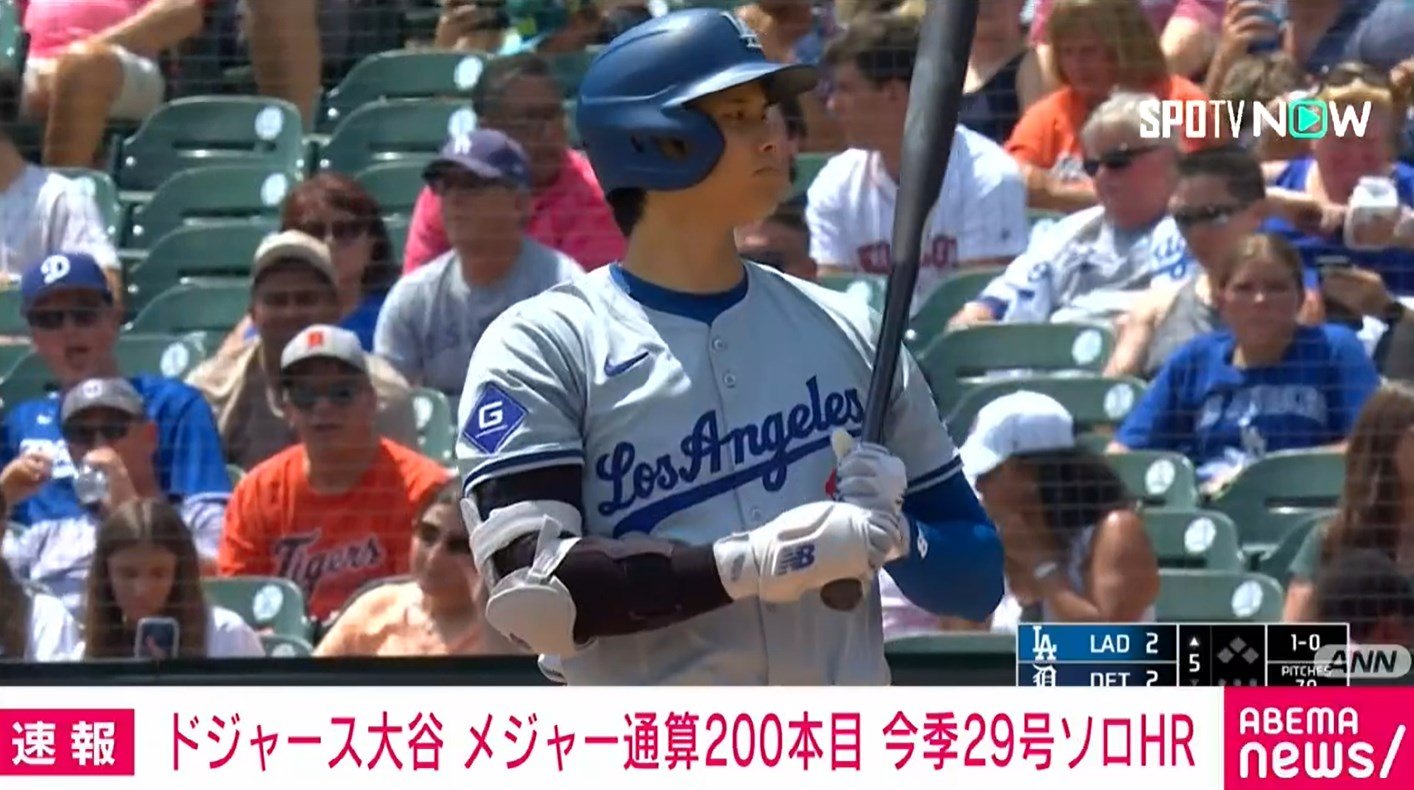 【写真・画像】ドジャース大谷、今季29号ソロHR メジャー通算200本目 1枚目 | 国際 | ABEMA TIMES | アベマタイムズ