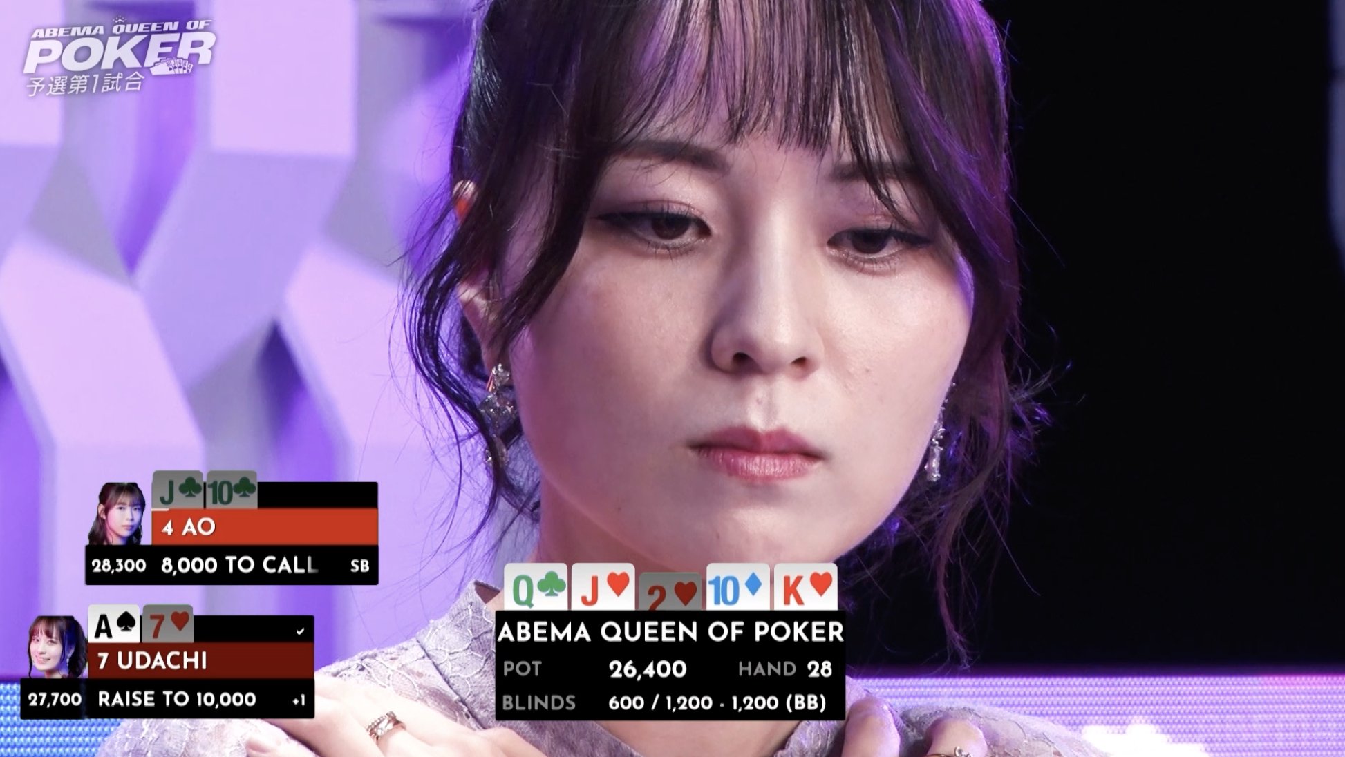 無言の微笑みだってポーカーフェイス…ポーカー女優が相手の煽りを“華麗にスルー”の瞬間／ポーカー・AQOP | ポーカー | ABEMA TIMES | アベマタイムズ