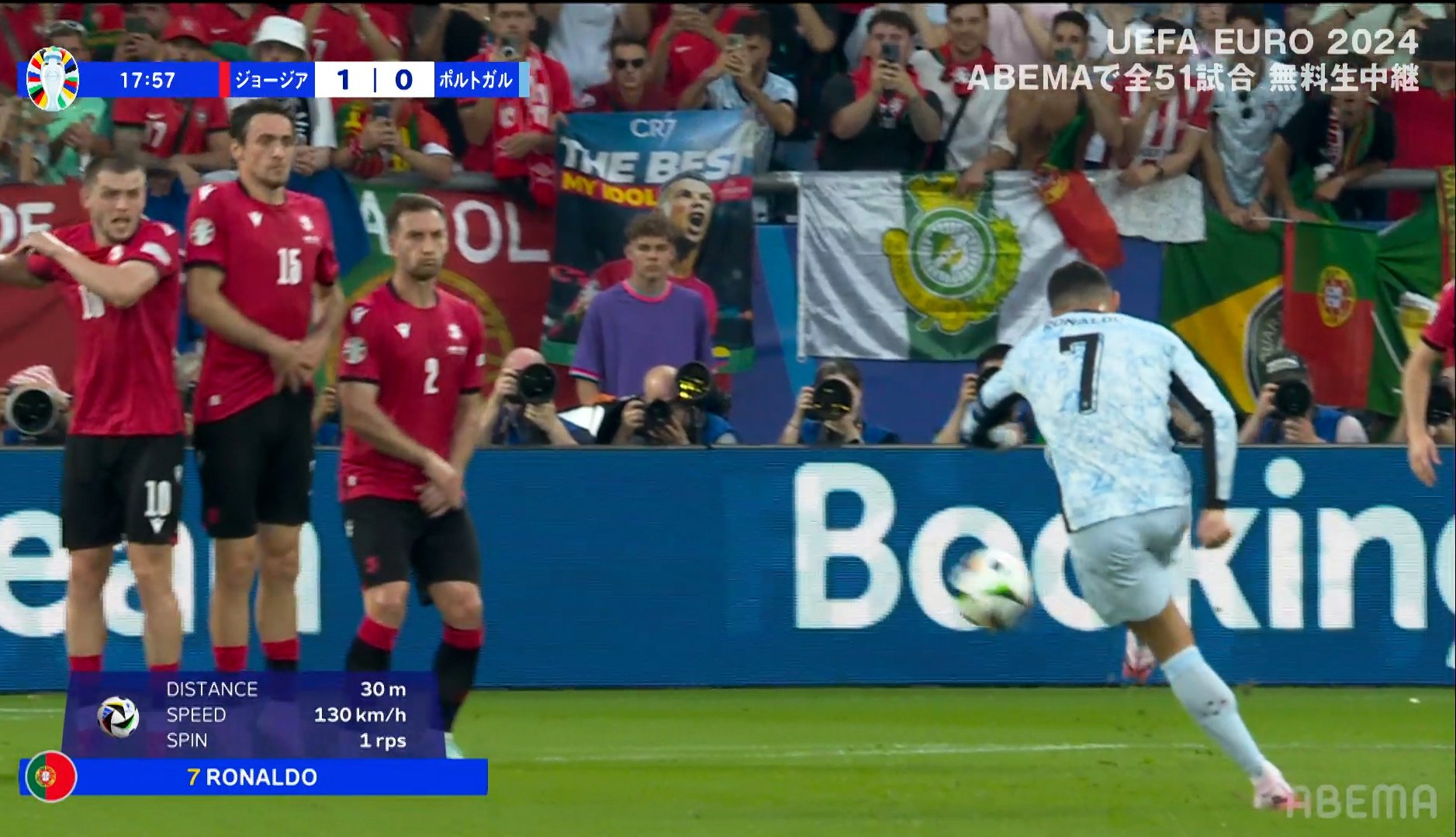 「ブレまくった！」C・ロナウド、時速130キロの無回転FKをぶっ放した瞬間 39歳とは思えない弾丸ショットにファン大熱狂「はっや」「やっぱえぐいのよ」 | 海外サッカー | ABEMA ...
