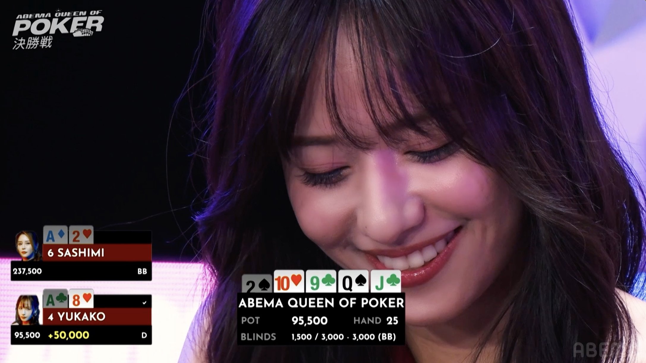 【写真・画像】勝率わずか19％…崖っぷちのクール美女が思わず漏らした「よかった」にファン反応 マイクが拾った安堵の一言／ポーカー・AQOP 2枚目 | ポーカー | ABEMA TIMES ...